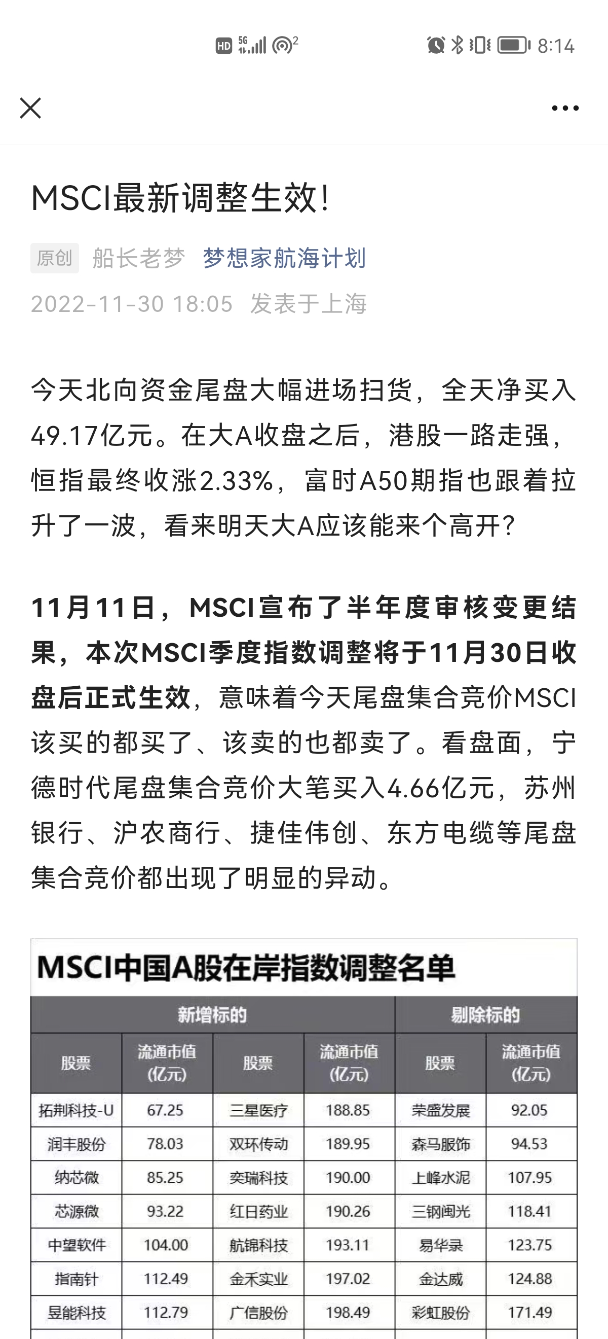 MSCI最新调整详细说明，昨日已经生效并完成。_财富号_东方财富网
