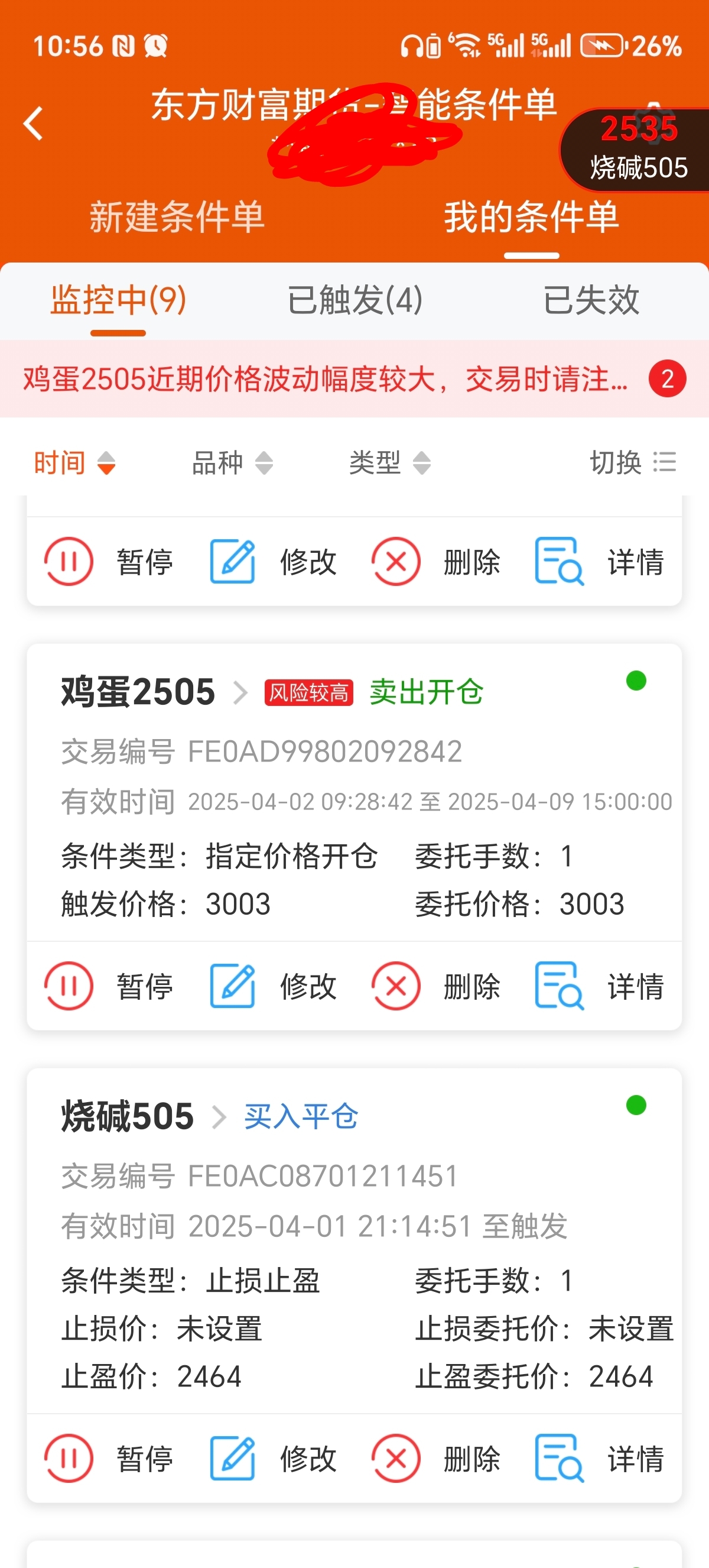 这都打到2466了，为什么我这个没触发？平台是不是出问题了？我2464居然没触_烧碱(fczceshm)股吧_东方财富网股吧