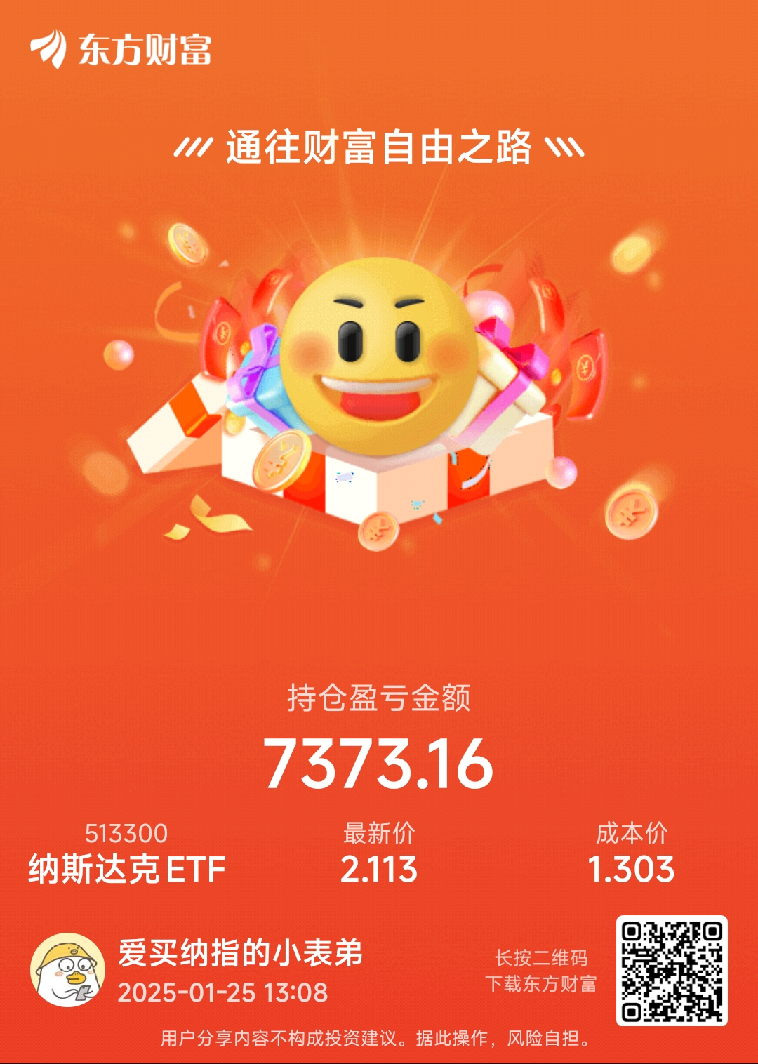 加油，持续无脑定投_纳斯达克ETF(sh513300)股吧_东方财富网股吧