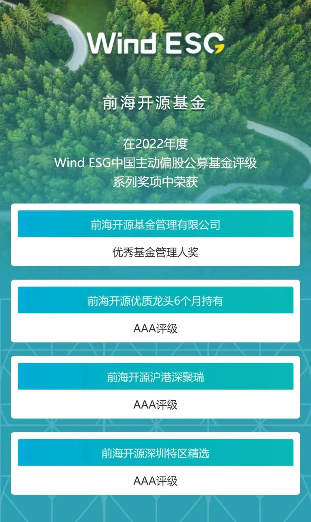 热烈祝贺前海开源基金和杨德龙老师管理的三支基金荣获Wind ESG优秀基金管理人奖和AAA评级_财富号_东方财富网