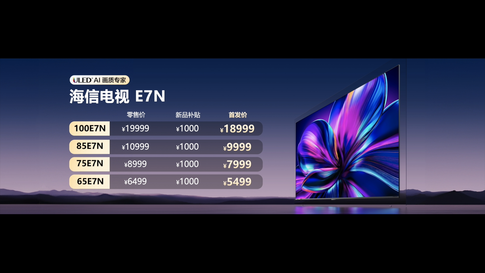 海信AI电视E7N震撼发布，百吋大屏，AI画质再突破_财富号_东方财富网