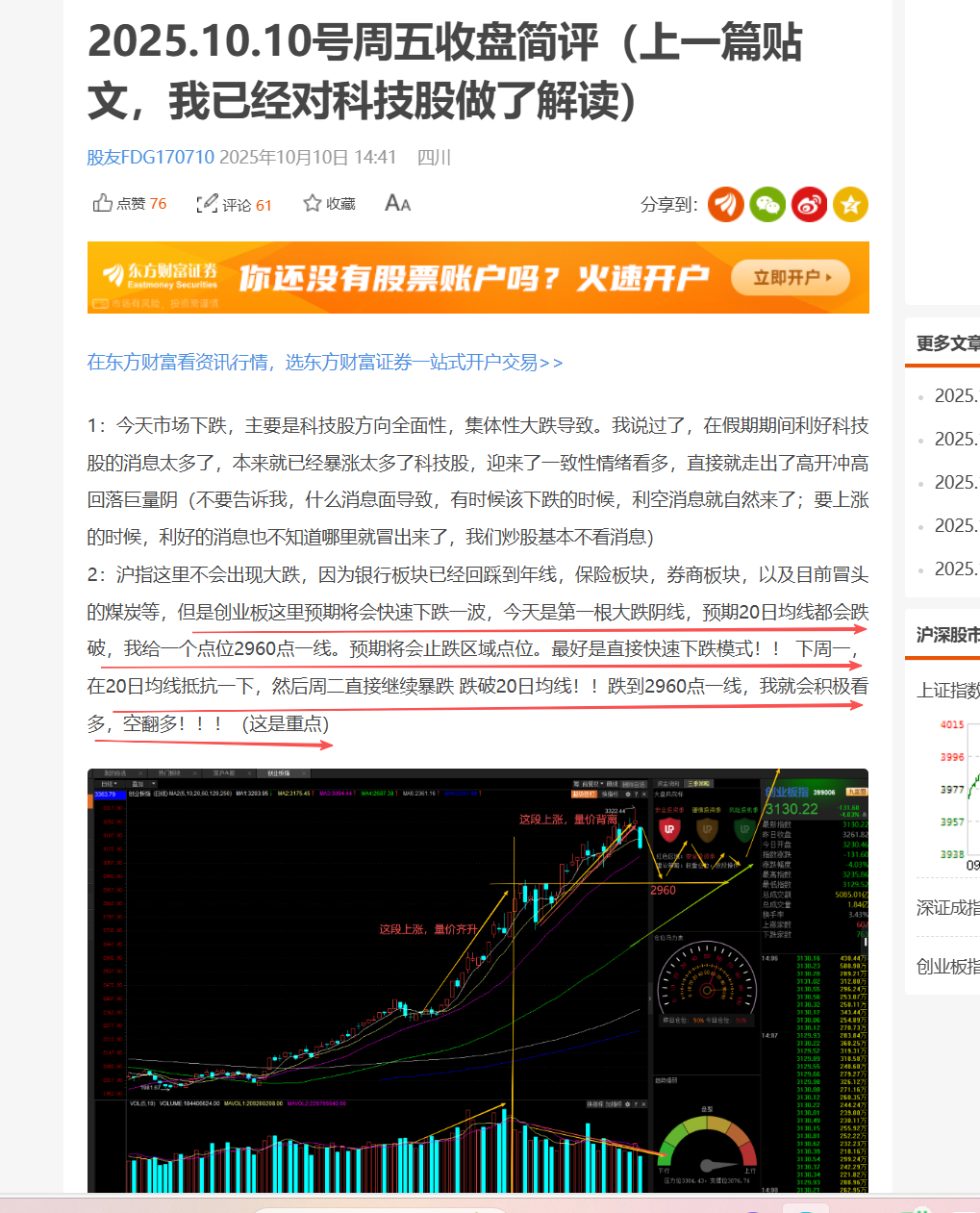 2025.11.4号收盘简评——创业板的每一步运行，都是逐步推演修正。_财富号评论(cfhpl)股吧_东方财富网股吧