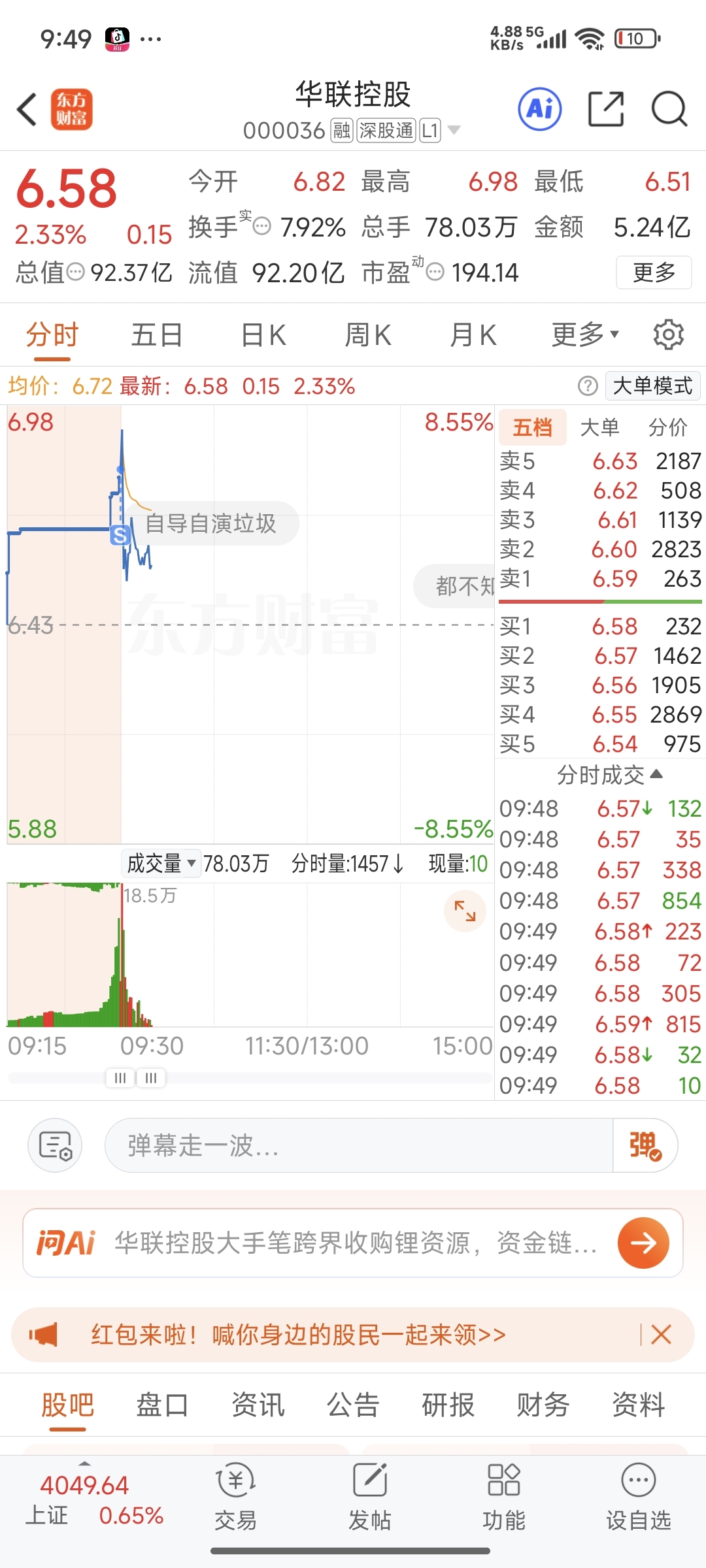 跑了跑了，n7986你有没有被诱多进来。_华联控股(000036)股吧_东方财富网股吧